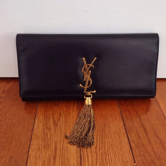 Yves Saint Laurent | Bags | Ysl Black Tassel Clutch Purse | Poshmark